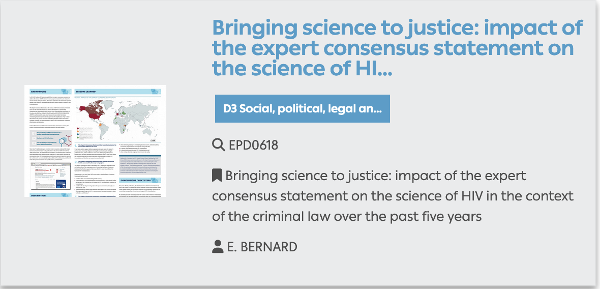 IAS 2023: Five-year impact of Expert Consensus Statement – poster published today | HIV Justice ...